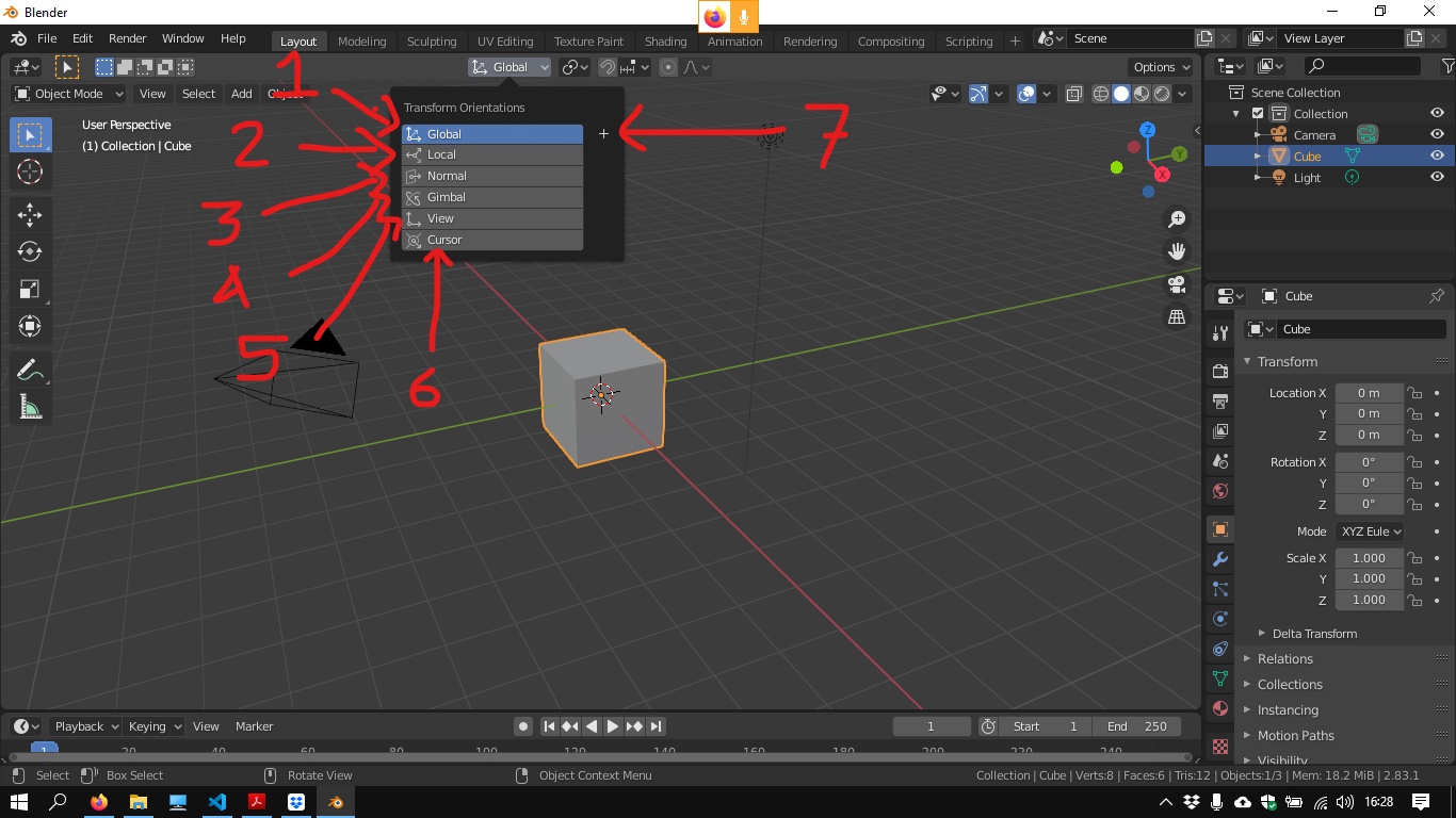 Sistemas de coordenadas nas Geometrias e no Blender | coordblender